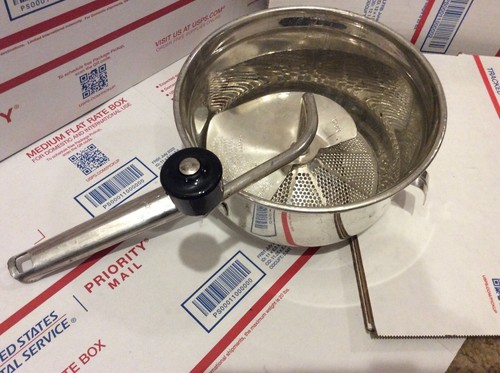 Vintage Foley # 101 Hand-Crank Food Mill Strainer Ricer 2 Qt. Stainless ...