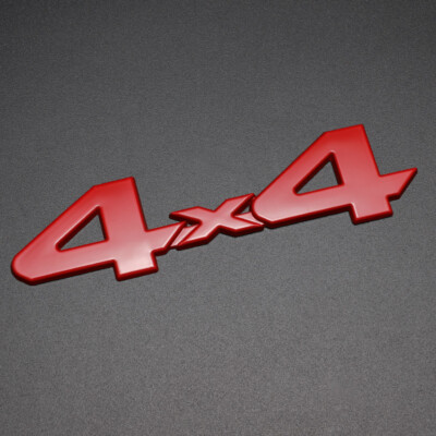 Red 4x4 Badge Emblem Decal Metal 3D Sticker For Car Off Road Pickup 4WD ...