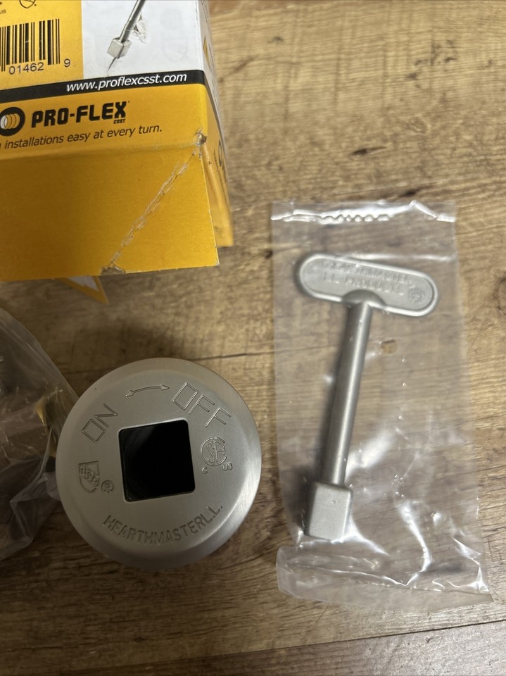 1/2" Angle Gas Shut-Off Valve Key Kit for Fire Pit Fireplace Indoor ...