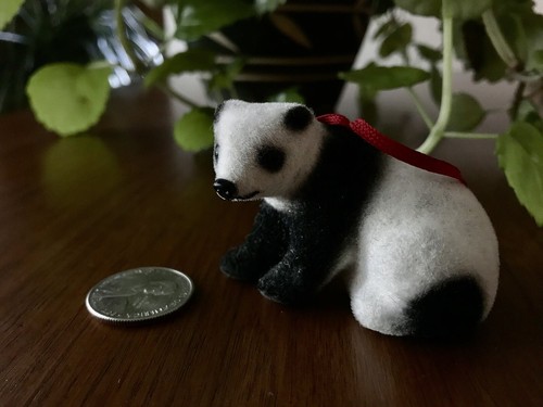 FLOCKED VINTAGE PANDA WAGNER KUNSTLERSCHUTZ HANDWORK WEST GERMANY | eBay