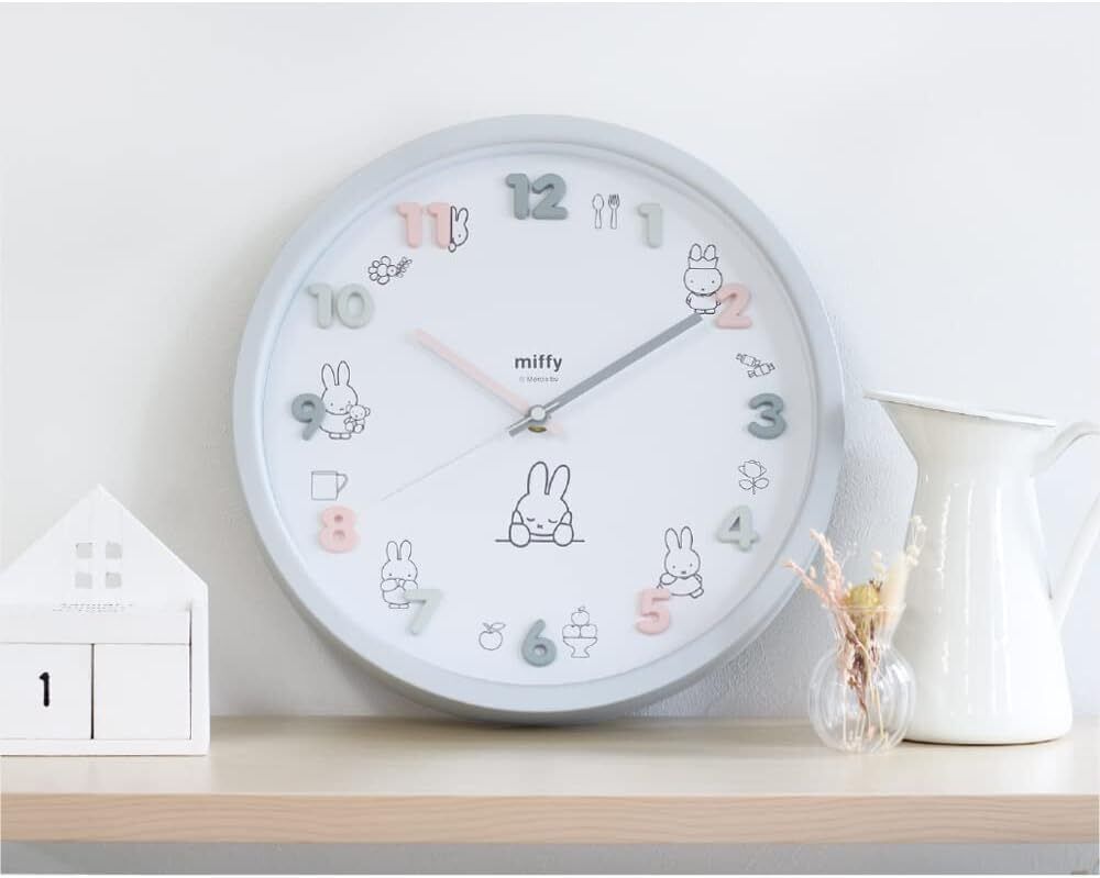 Miffy hanging clock icon wall clock continuous second hand wall clock ...