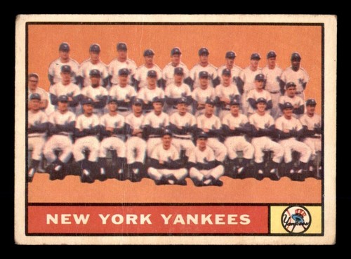 1961 Topps Baseball #228 New York Yankees Team GD *e1 | eBay