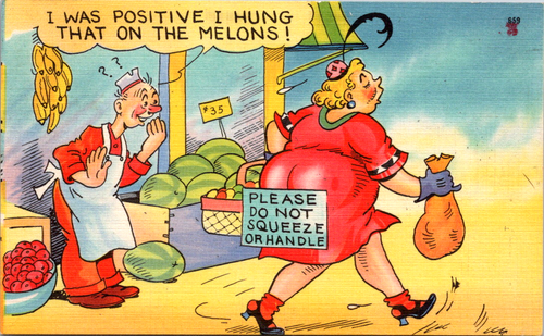 Vintage Postcard Humorous Cartoon Melon Scene Comic Funny | eBay