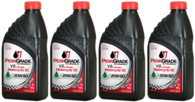 Penn Grade 1 V2 Motorcycle High Performance Racing Engine Oil 20W50 4 ...