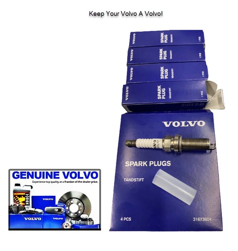 Genuine Volvo Spark Plugs Set of 4 Fits S60 S80 S90 V60 V90 XC40 XC60 ...