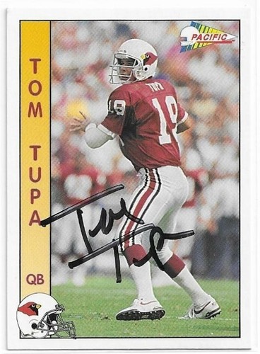 TOM TUPA Autographed Signed 1992 Pacific Football card #249 Arizona ...