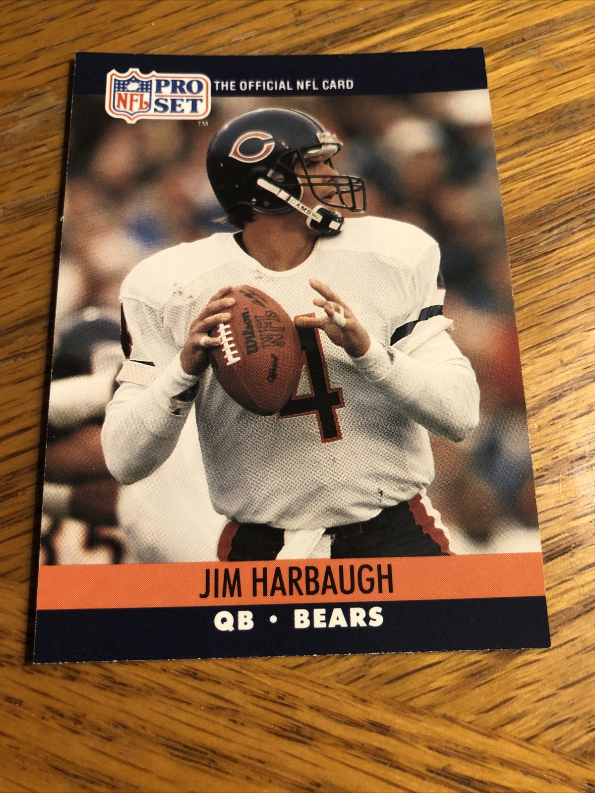 PRO SET 1990 FOOTBALL TRADING CARD JIM HARBAUGH #452 Chicago Bears ...