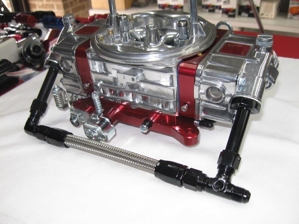 For Holley 4150 Carburetor AN8 Dual Feed Carb Fuel Line Braided Fuel ...