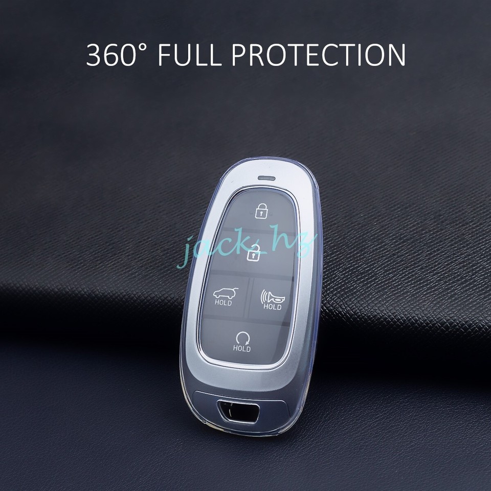 For Hyundai Crystal Clear Smart Car Key Fob Cover Case Protector ...