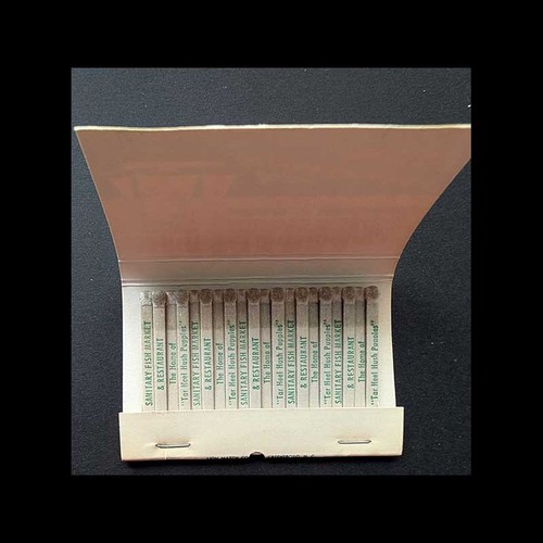 Printed Stick Matchbook Full Book Sanitary Fish Market Morehead City ...