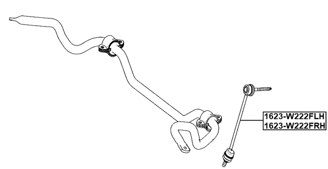 Front Left Stabilizer Link / Sway Bar Link Febest 1623-W222FLH OEM ...