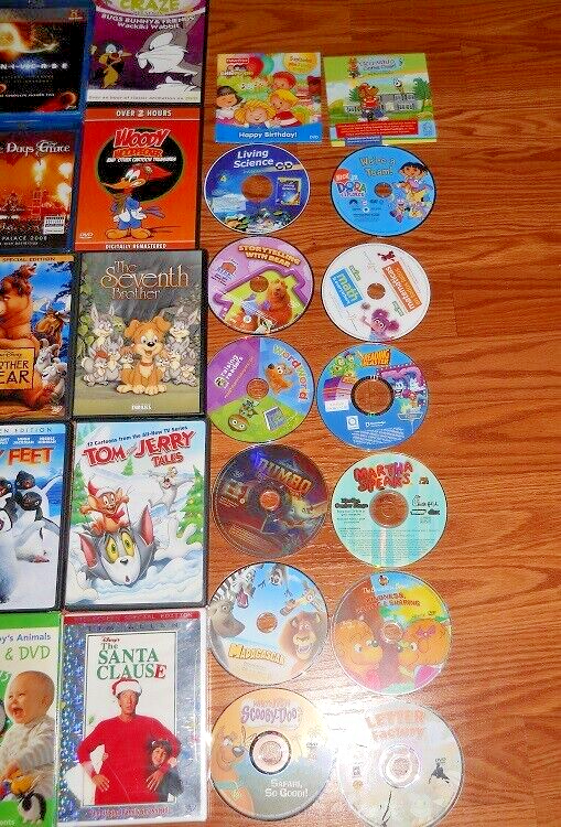 34 DVDs Huge Lot- Walt Disney Movies, Interactive, Learning, Pixar ...