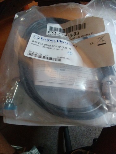 Extron RS-232 9DM-9DF232 Male to female 6ft cable PN# 26-433-03 9-Pin ...