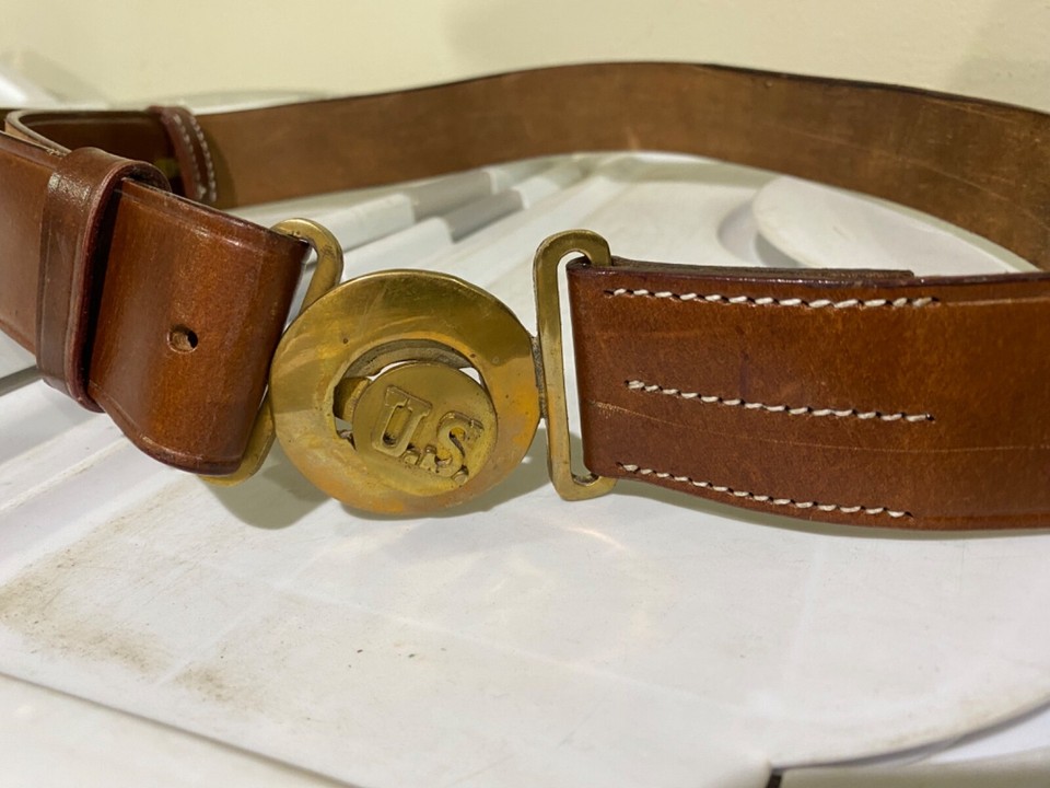 WWI US ARMY M1910 LEATHER OFFICER/NCO .45 PISTOL AMMO EQUIPMENT BELT | eBay