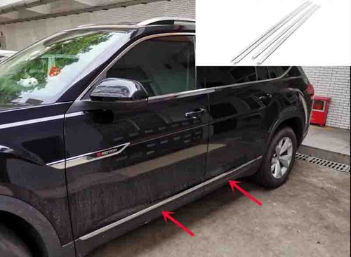 for 18-23 VW Volkswagen Atlas Chrome Steel Side Door Body Molding Cover ...