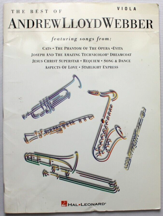 ANDREW LLOYD WEBBER THE BEST OF VIOLA SHEET MUSIC SONGBOOK | eBay