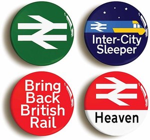 4 x BRITISH RAIL RAILWAYS ENTHUSIAST BADGES BUTTONS PINS (1inch/25mm ...