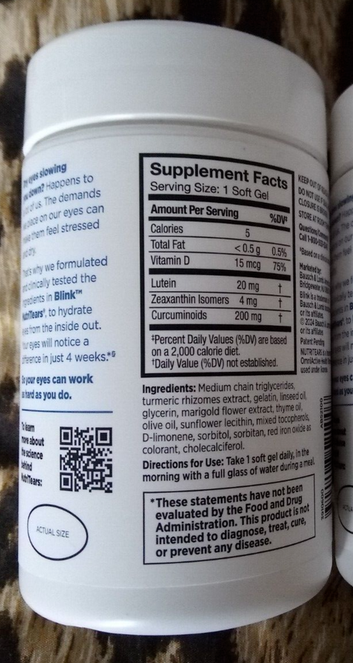 Blink NutriTears Clinically Proven Supplement for Dry Eyes Hydration 50 ...