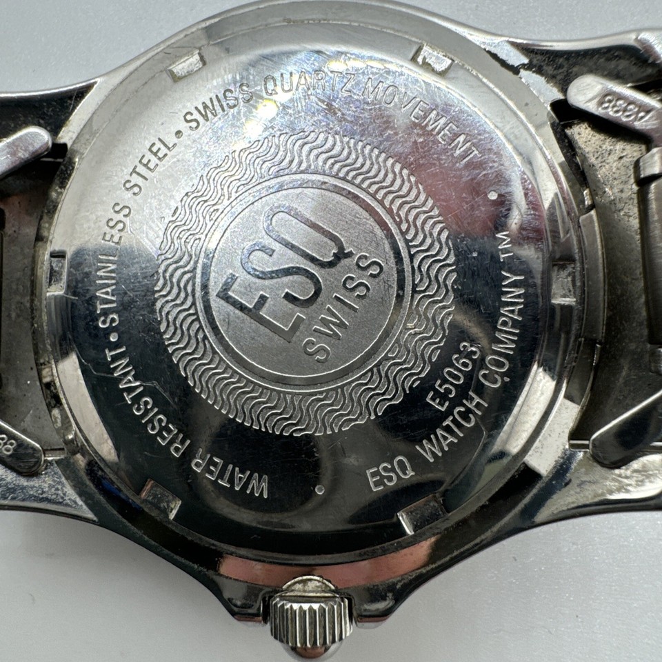 ESQ Swiss Stainless Steel Blue dial Unisex 35mm Watch E5295 | eBay