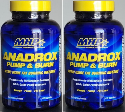 MHP ANADROX Pump & Burn Nitric Oxide Fat Burning 112 Capsules 2 PACK ...