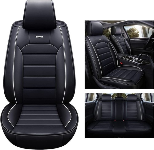 Black Leather Car Seat Cover Full Set Protector For Toyota Camry LE/SE ...
