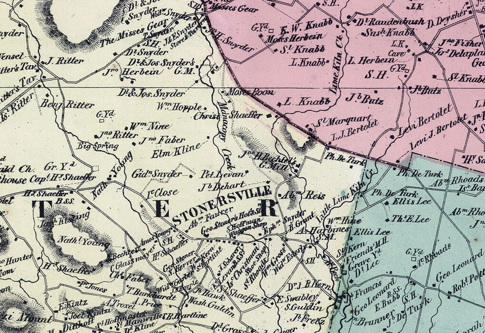 1862 Map of Oley Exeter and Amity Townships Berks County Pennsylvania ...