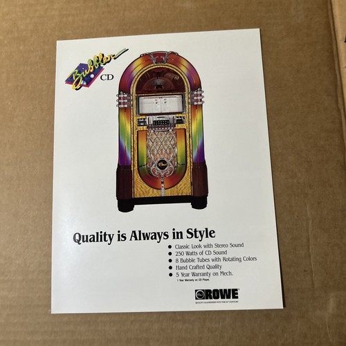 Old Stock Original Factory 11-8"Rowe Bubbler Cd Jukebox FLYER | eBay