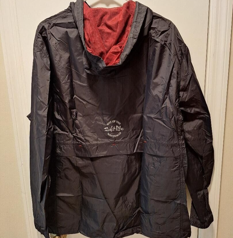 SALT LIFE MEN'S LIGHTWEIGHT PACKABLE JACKET; BLACK (SLM306) SIZE: 2XL ...