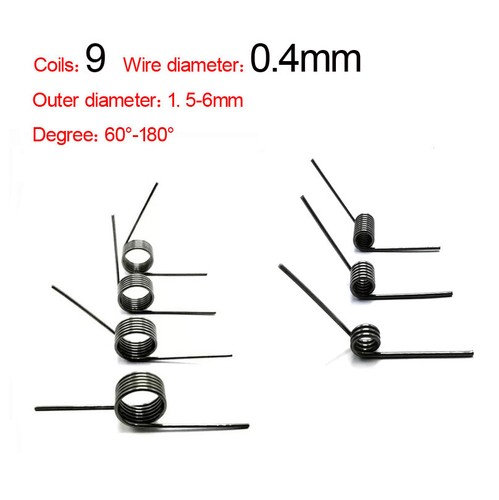 Torsion Springs Variations Size Coils 9 Wire Diameter 0.4mm Outer Dia ...