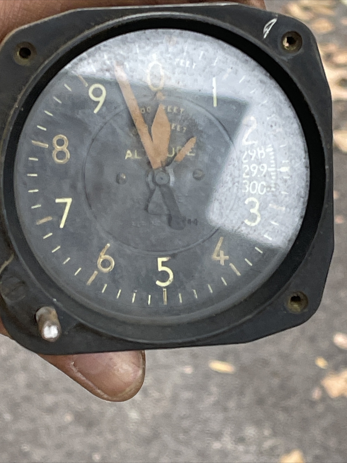 Vintage WW2 Bureau USN Altimeter Altitude Meter Kollsman Instrument Co ...