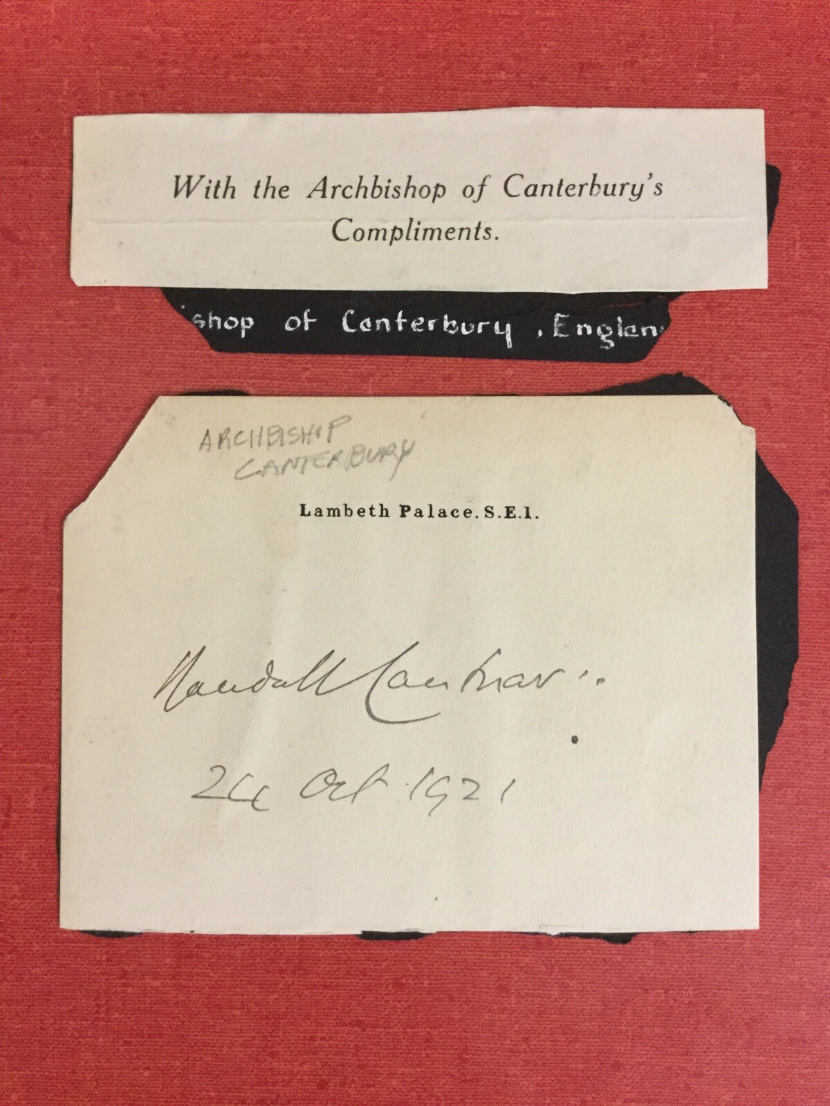Randall Thomas Davidson AUTOGRAPH Anglican Archbishop of Canterbury ...