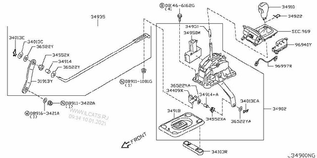 JDM Nissan Genuine Parts 34910-jk03a Gear Shift Knob Infiniti G35 G37 ...