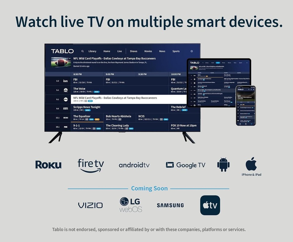 Tablo 4th Gen 2-Tuner Over-The-Air (OTA) DVR - Watch, Pause & Record ...