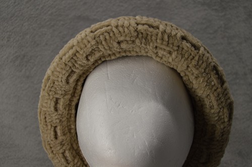 Bowler Hat Womens Medium 57cm Woven Knit Tan Retro 20s Stretch Boho ...