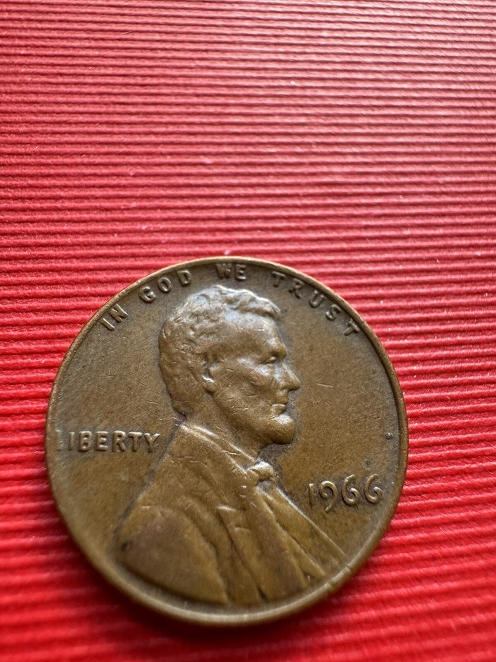 1966 Penny No Mint Mark - Lincoln Memorial Cent - Letters On Rim Error ...