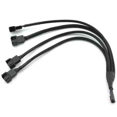 Desktop Computer Fan Power Splitter 1-4 4 Way 4 Pin Power Cable Adapter ...