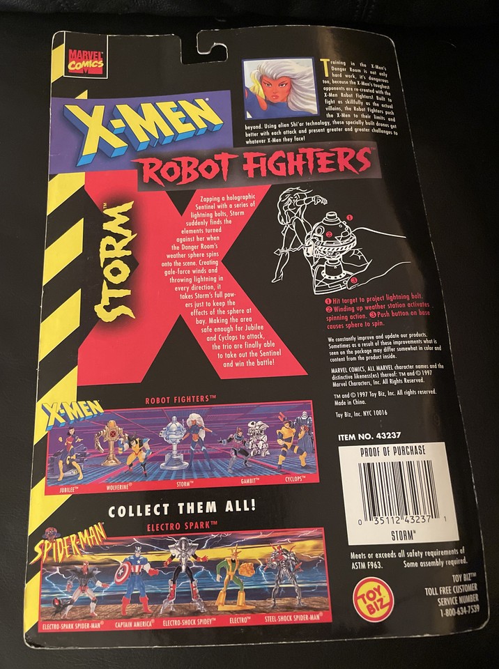 NEW 1997 Marvel Comics X-MEN STORM Robot Fighters Toy Biz Action Figure ...