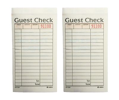 New Guest Check 2-part carbonless 2 book 50 checks | eBay