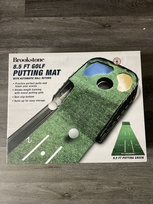 Brookstone 8.5 Feet Golf Putting Practice Mat Auto Ball Return Indoor ...