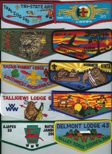 Lot Of 10 MINT Older Boy Scout Order Of The Arrow (OA) Flaps - All ...