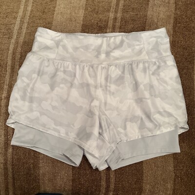 RBX Size S White Gray Camo Layered Shorts Polyester Spandex | eBay