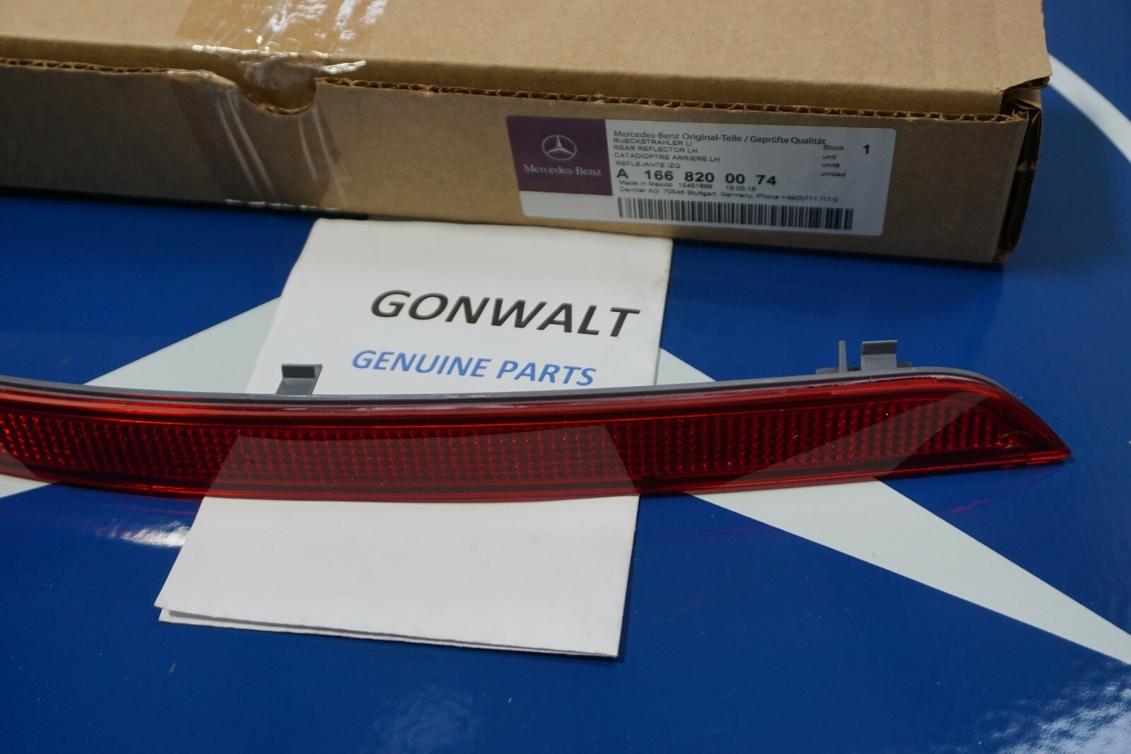 1668200074 Mercedes Benz OE Factory Genuine ML class Rear Left Bumper ...