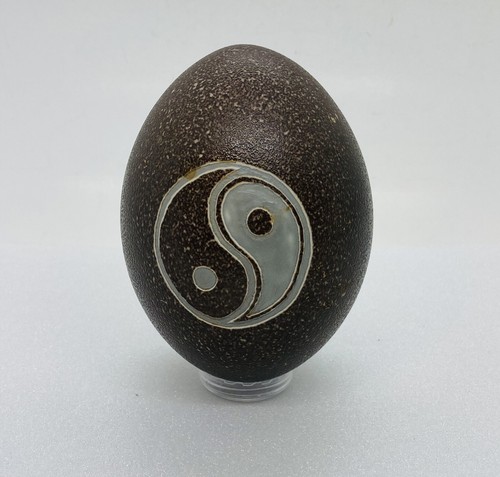 Vintage Ying Yang Ceramic Lucky Charm Egg Hollow Spiritual Feng Shui ...