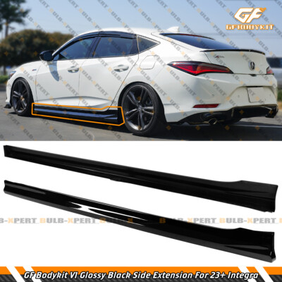 For 2023-25 Acura Integra DE4 DE5 GF Bodykit V1 Black Pearl Side Skirt ...