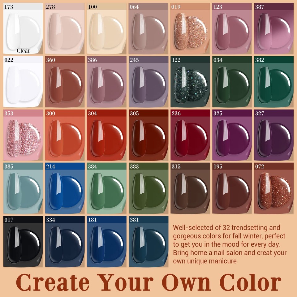AZUREBEAUTY 42-Piece Dip Powder Nail Kit 32 Colors French Art Manicure ...