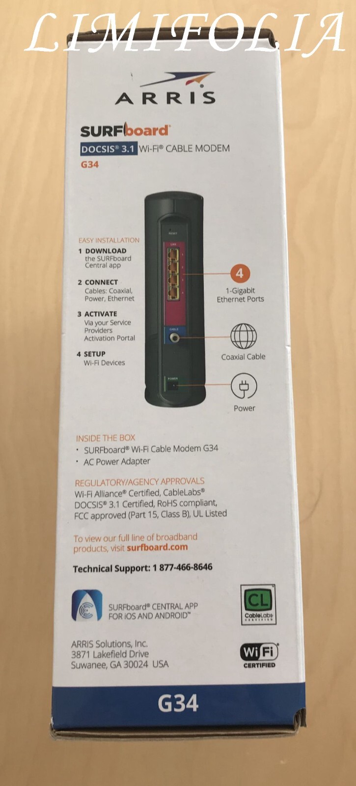 ARRIS G34 3.1 Gigabit 4 Ports Surfboard Cable Modem (82715943) for sale ...