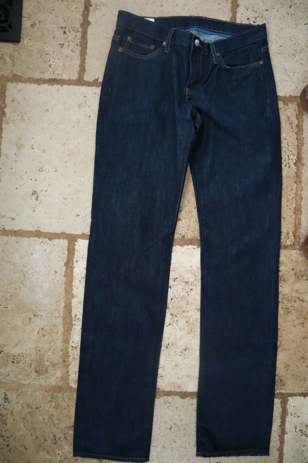 Dark Blue Denim MARTIN & OSA Low Rise Straight Leg Je… - Gem