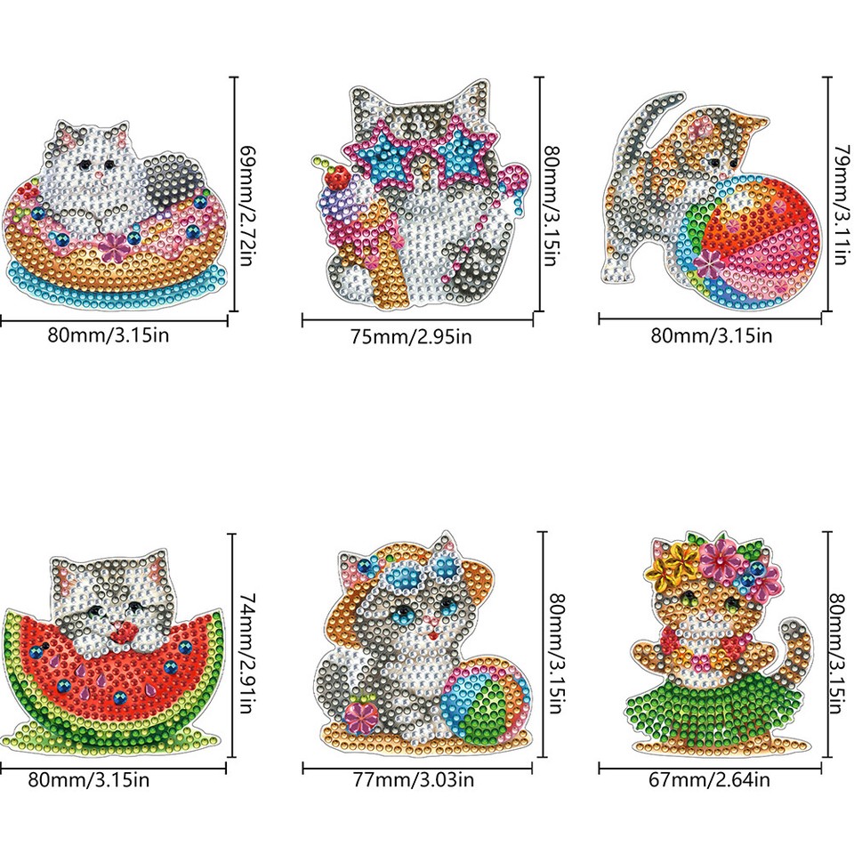 6Pcs Diamond Painting Refrigerator Magnets Diamond Art Kits for Adults ...