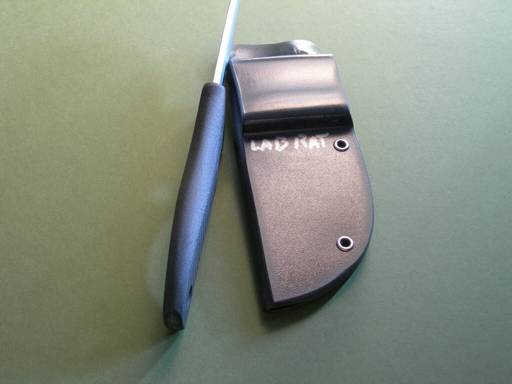 MAD DOG KNIFE KNIVES LAB RAT / COMBAT FINISH / BLACK HANDLE / SHEATH ...