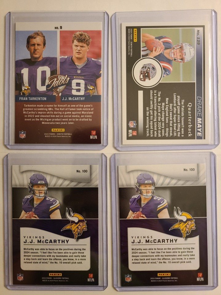 NFL -11 card Rookie lot-Inserts-Base -Drake Maye -JJ Mccarthy- Bo Nix ...